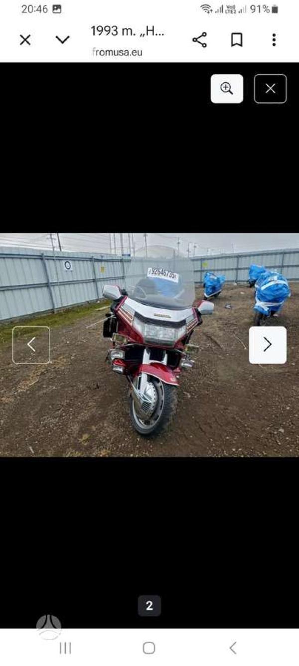 Honda Goldwing 1993 in Taurage, with an engine capacity of 1.50 L and mileage of 78 thousand km for 2500 €, photo 2 on AUTOMOTO.COM.LV