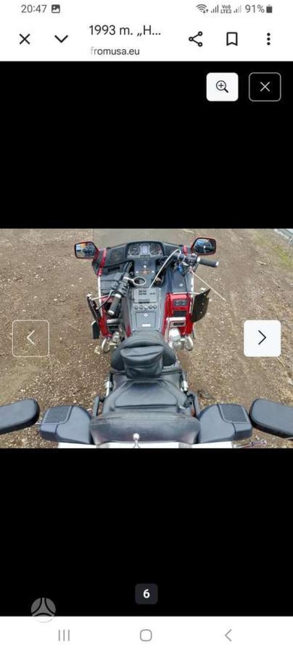 Honda Goldwing 1993 in Taurage, with an engine capacity of 1.50 L and mileage of 78 thousand km for 2500 €, photo 8 on AUTOMOTO.COM.LV