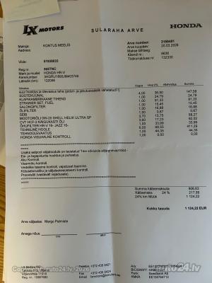 Black Honda HR-V 2018 in Paide, with an engine capacity of 1.50 L and mileage of 125 thousand km for 14999 €, photo 26 on AUTOMOTO.COM.LV