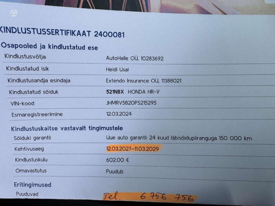 Balts Honda HR-V 2024 Kauņa, ar dzinēja tilpumu 1.50 L un nobraukumu 15 tūkst. km par 17800 €, foto 38 vietnē AUTOMOTO.COM.LV