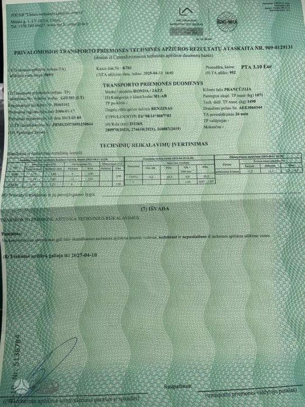 Серый Хонда Джаз 2005 в Вильнюс, объемом двигателя 1.24 л и пробегом 315 тыс. км за 1000 €, фото 10 на AUTOMOTO.COM.LV