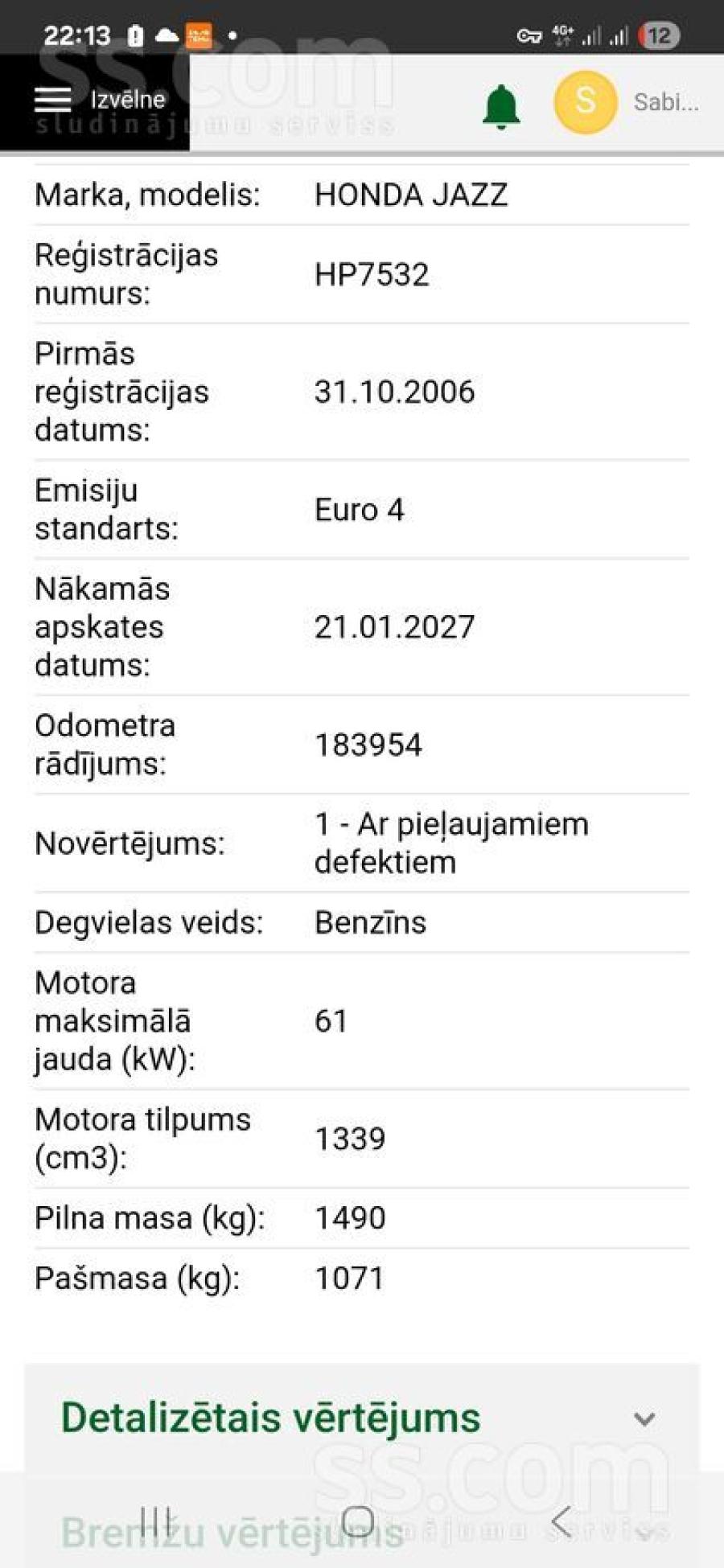 Серый Хонда Джаз 2006 в Рига, объемом двигателя 1.30 л и пробегом 0 тыс. км за 930 €, фото 5 на AUTOMOTO.COM.LV