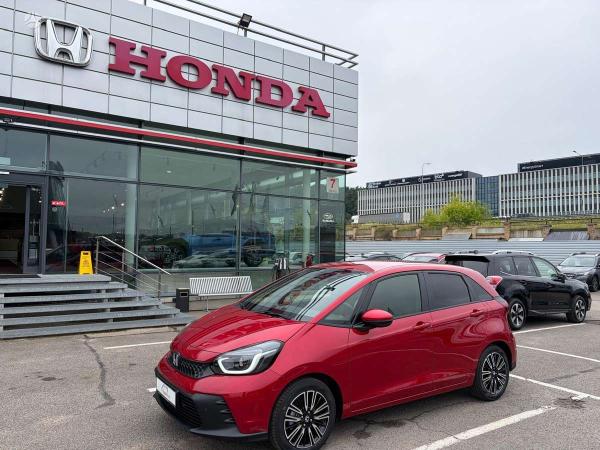 Red Honda Jazz 2026 in Vilnius, with an engine capacity of 1.50 L and mileage of 0 thousand km for 24990 €, photo 1 on AUTOMOTO.COM.LV