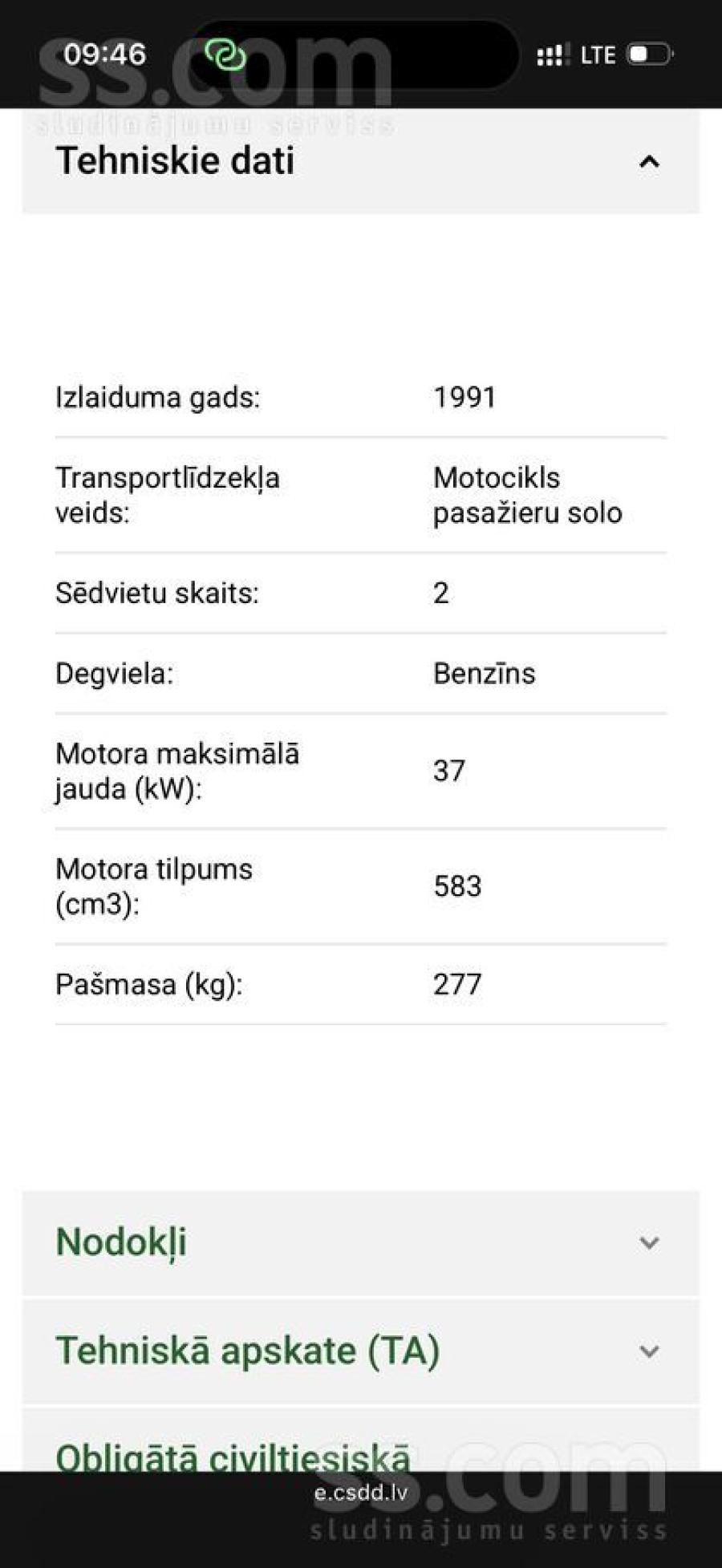 Хонда Transalp 1991 в Резекне, объемом двигателя 0.60 л и пробегом 0 тыс. км за 1900 €, фото 4 на AUTOMOTO.COM.LV