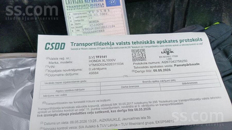 Хонда Varadero 2003 в Айзкраукле, объемом двигателя 1.00 л и пробегом 0 тыс. км за 2850 €, фото 3 на AUTOMOTO.COM.LV