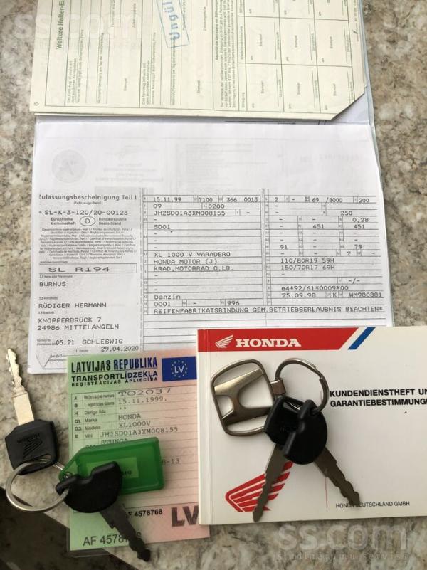 Honda Varadero XL 2000 Liepāja, ar dzinēja tilpumu 1.00 L un nobraukumu 0 tūkst. km par 3000 €, foto 7 vietnē AUTOMOTO.COM.LV