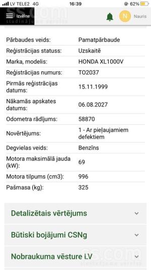 Honda Varadero XL 2000 Liepāja, ar dzinēja tilpumu 1.00 L un nobraukumu 0 tūkst. km par 3000 €, foto 9 vietnē AUTOMOTO.COM.LV