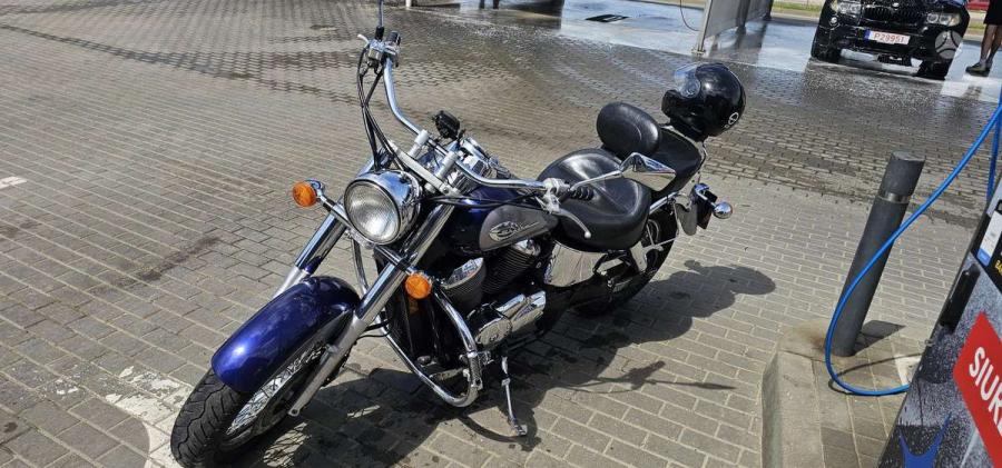 Blue Honda VT Shadow 2001 in Vilnius, with an engine capacity of 0.75 L and mileage of 47 thousand km for 3600 €, photo 5 on AUTOMOTO.COM.LV