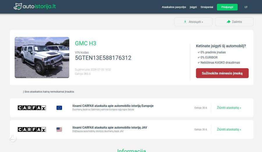 Balts Hummer H3 2008 Kauņa, ar dzinēja tilpumu 3.65 L un nobraukumu 288 tūkst. km par 12000 €, foto 14 vietnē AUTOMOTO.COM.LV