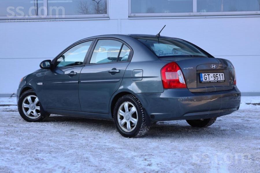 Blue Hyundai Accent 2007 in Riga, with an engine capacity of 1.60 L and mileage of 0 thousand km for 1495 €, photo 4 on AUTOMOTO.COM.LV
