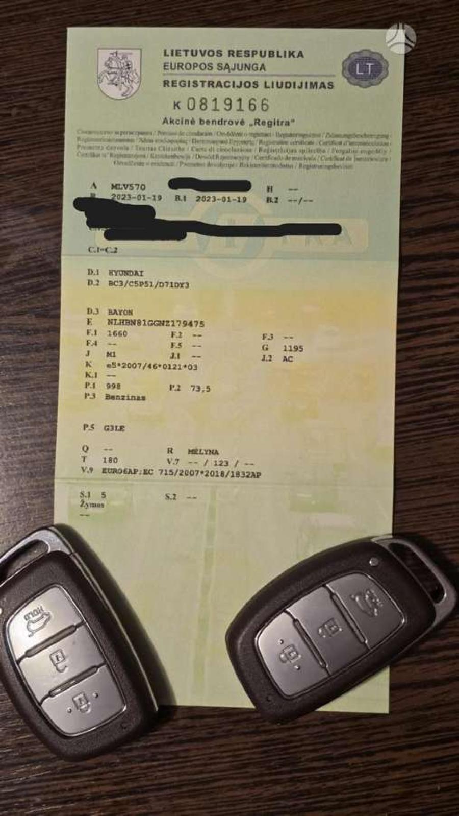 Zils Hyundai Bayon 2023 Klaipėda, ar dzinēja tilpumu 1.00 L un nobraukumu 33 tūkst. km par 17500 €, foto 11 vietnē AUTOMOTO.COM.LV