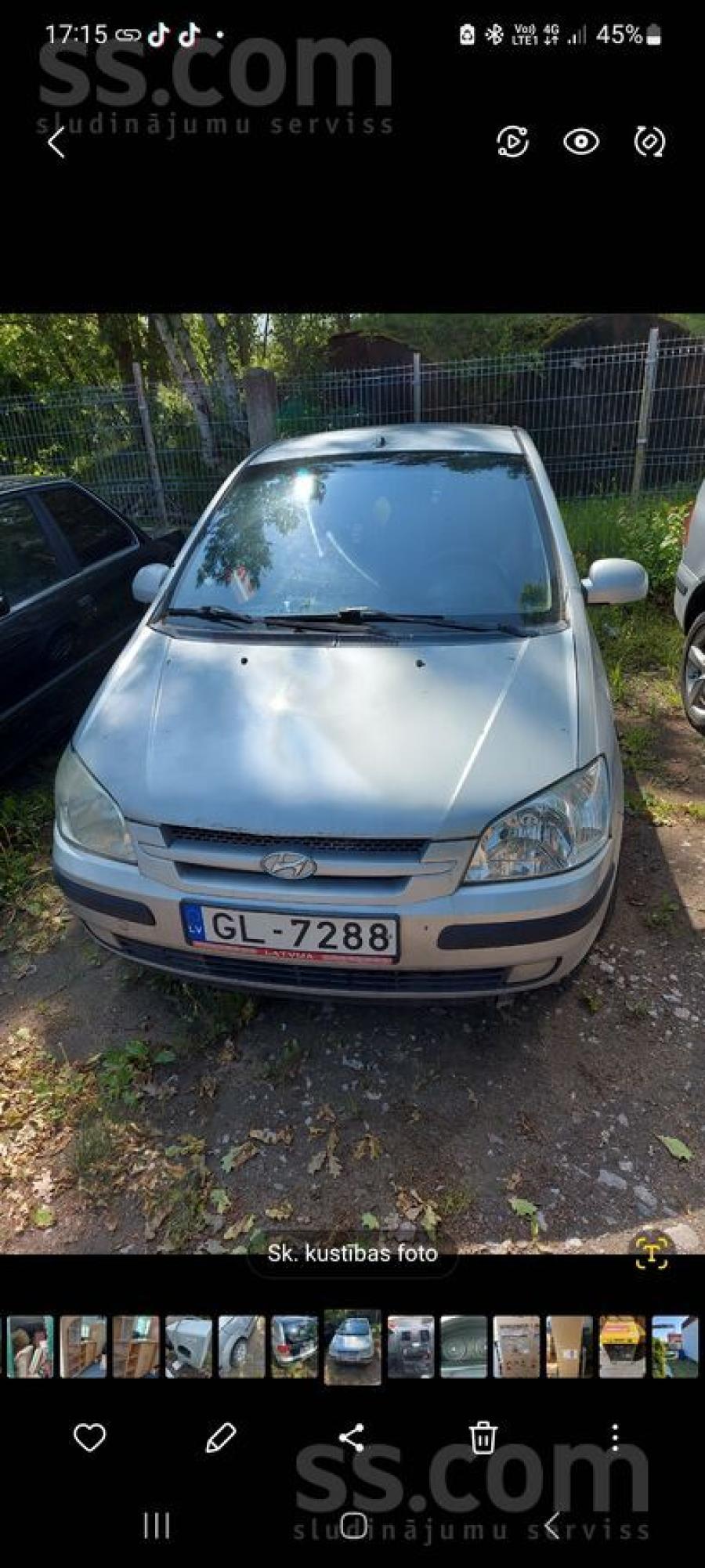 Pelēks Hyundai Getz 2004 Liepāja, ar dzinēja tilpumu 1.30 L un nobraukumu 284 tūkst. km par 700 €, foto 3 vietnē AUTOMOTO.COM.LV
