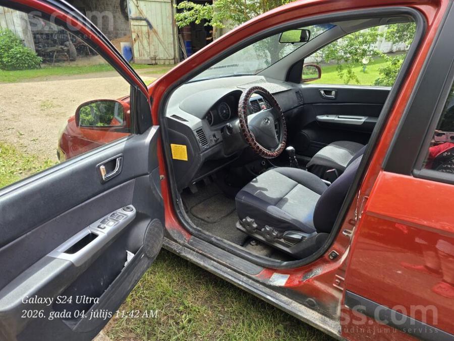 Красный Хендай Гетц 2007 в Тукумс, объемом двигателя 1.50 л и пробегом 250 тыс. км за 500 €, фото 6 на AUTOMOTO.COM.LV