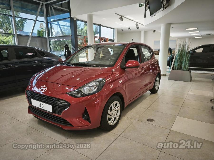 Red Hyundai i10 2024 in Tallinn, with an engine capacity of 1.00 L and mileage of 1 thousand km for 16990 €, photo 1 on AUTOMOTO.COM.LV