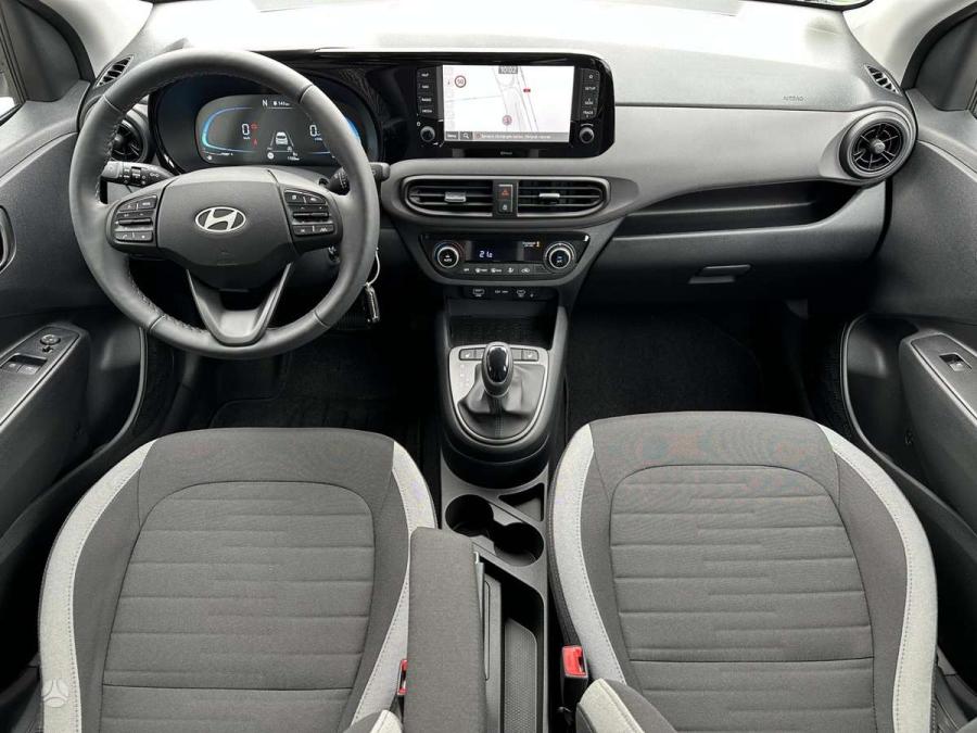 White Hyundai i10 2025 in Vilnius, with an engine capacity of 1.00 L and mileage of 1 thousand km for 13750 €, photo 5 on AUTOMOTO.COM.LV