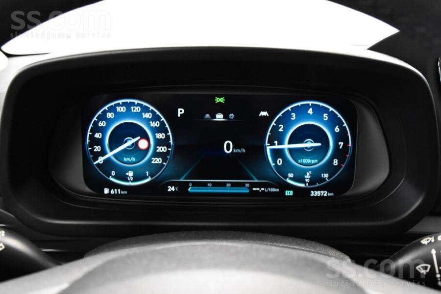Black Hyundai i20 2022 in Riga, with an engine capacity of 1.00 L and mileage of 46 thousand km for 12590 €, photo 24 on AUTOMOTO.COM.LV