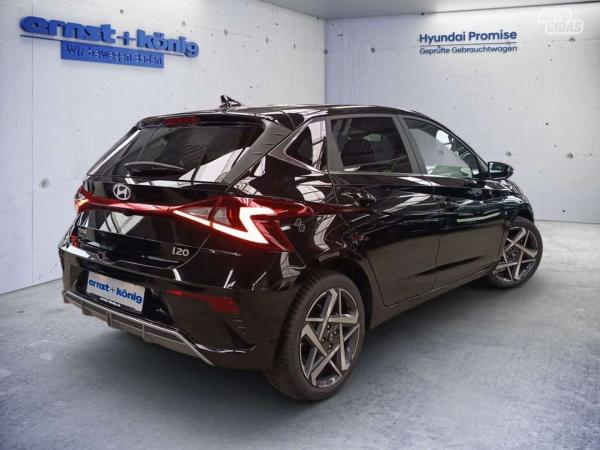 Black Hyundai i20 2025 in Kaunas, with an engine capacity of 1.00 L and mileage of 14 thousand km for 23420 €, photo 2 on AUTOMOTO.COM.LV
