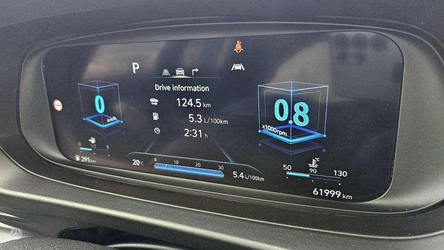 Blue Hyundai i20 2021 in Vilnius, with an engine capacity of 1.00 L and mileage of 62 thousand km for 14900 €, photo 25 on AUTOMOTO.COM.LV
