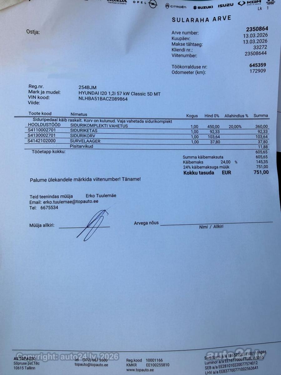 Серый Хендай и20 2012 в Таллин, объемом двигателя 1.20 л и пробегом 174 тыс. км за 1800 €, фото 10 на AUTOMOTO.COM.LV