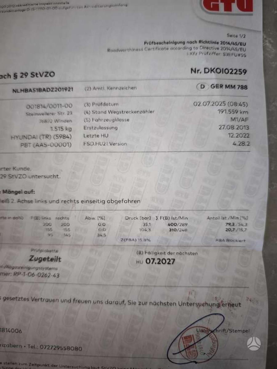 Белый Хендай и20 2013 в Друскининкай, объемом двигателя 1.30 л и пробегом 199 тыс. км за 3200 €, фото 25 на AUTOMOTO.COM.LV