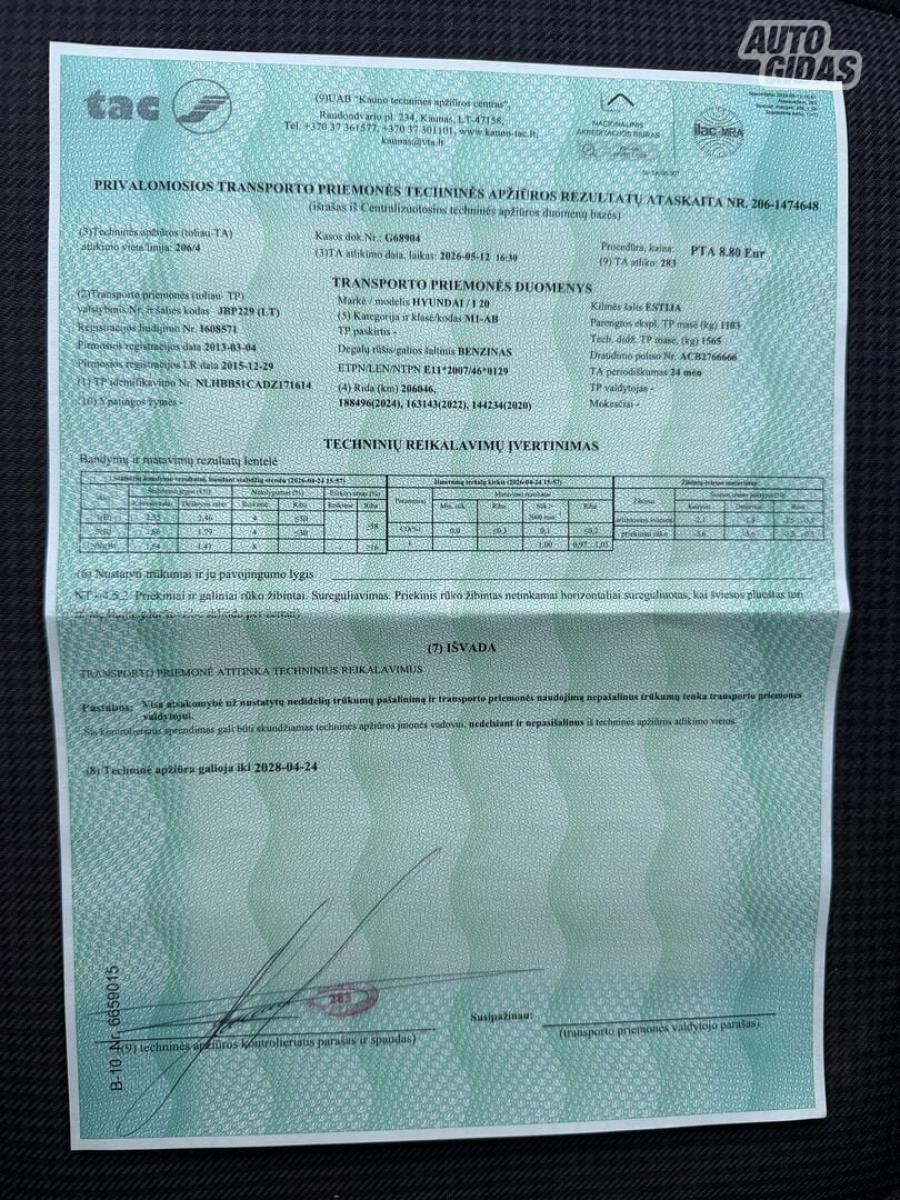 Balts Hyundai i20 2013 Kauņa, ar dzinēja tilpumu 1.40 L un nobraukumu 206 tūkst. km par 3000 €, foto 30 vietnē AUTOMOTO.COM.LV