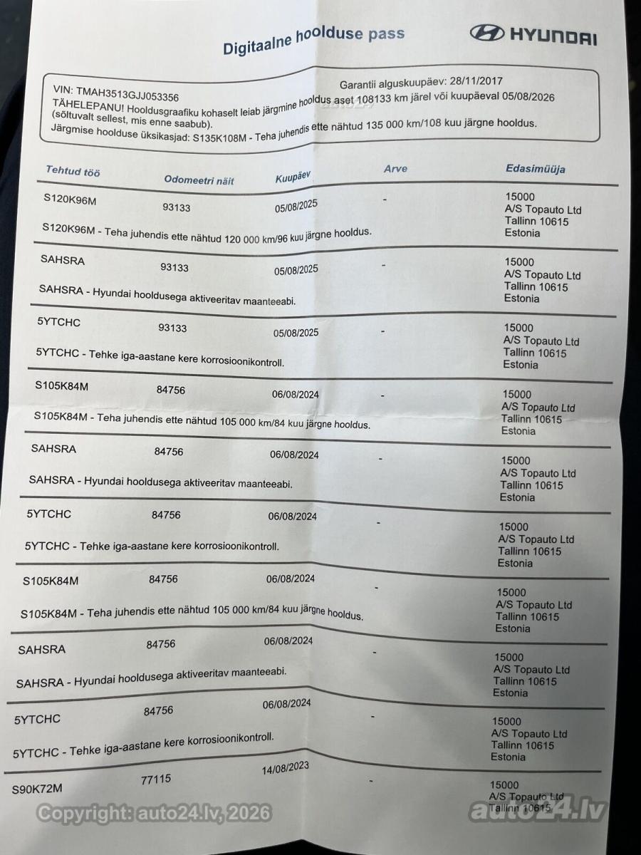 Синий Хендай i30 2017 в Таллин, объемом двигателя 1.40 л и пробегом 95 тыс. км за 10900 €, фото 12 на AUTOMOTO.COM.LV