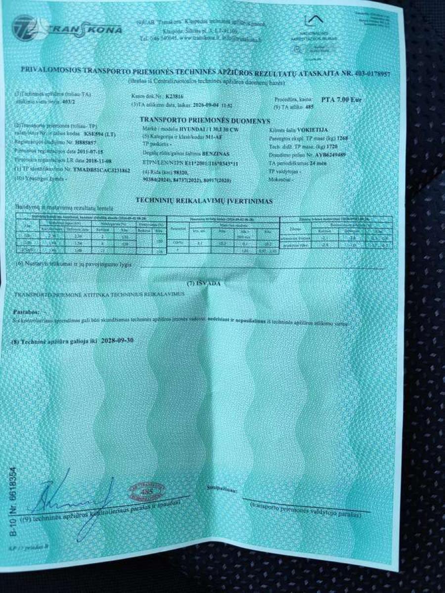 Серый Хендай i30 2011 в Шилале, объемом двигателя 1.40 л и пробегом 98 тыс. км за 3290 €, фото 8 на AUTOMOTO.COM.LV