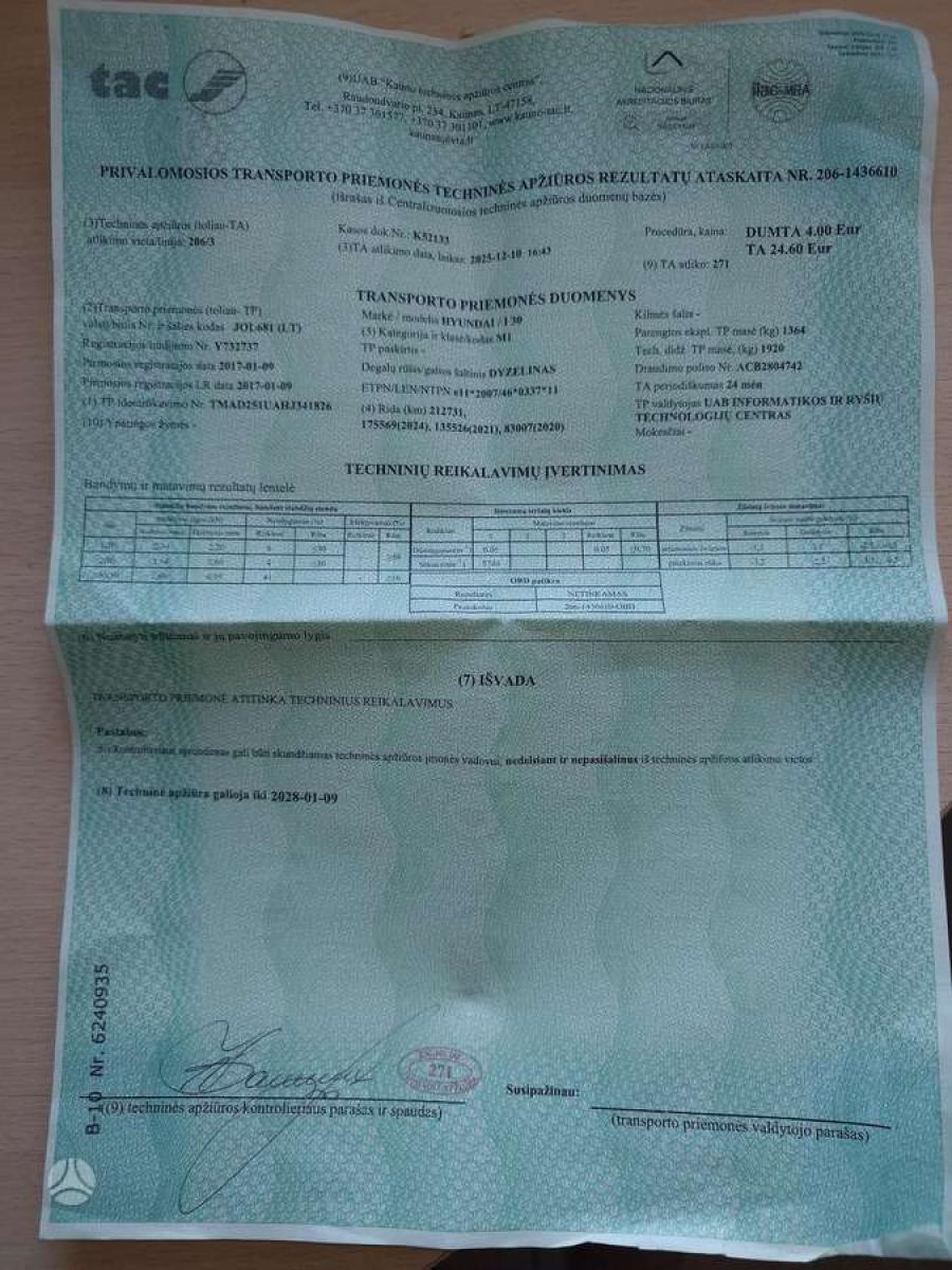Серый Хендай i30 2017 в Каунас, объемом двигателя 1.58 л и пробегом 226 тыс. км за 6300 €, фото 15 на AUTOMOTO.COM.LV