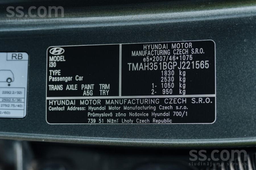 Pelēks Hyundai i30 2024 Rīga, ar dzinēja tilpumu 1.00 L un nobraukumu 54 tūkst. km par 17950 €, foto 29 vietnē AUTOMOTO.COM.LV