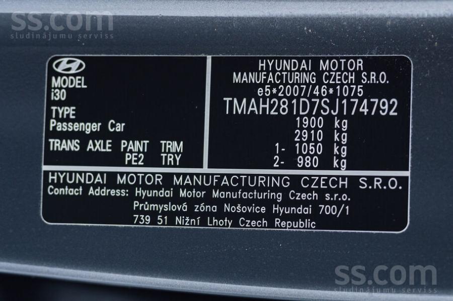 Pelēks Hyundai i30 2024 Rīga, ar dzinēja tilpumu 1.50 L un nobraukumu 22 tūkst. km par 17500 €, foto 28 vietnē AUTOMOTO.COM.LV
