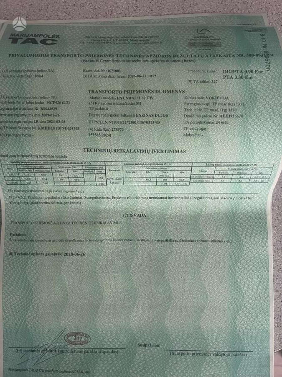 Красный Хендай i30 2009 в Мариямполе, объемом двигателя 1.59 л и пробегом 279 тыс. км за 2200 €, фото 14 на AUTOMOTO.COM.LV