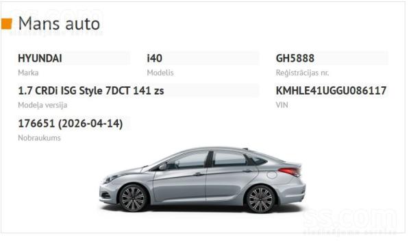 Синий Хендай и40 2017 в Рига, объемом двигателя 1.70 л и пробегом 177 тыс. км за 8300 €, фото 9 на AUTOMOTO.COM.LV