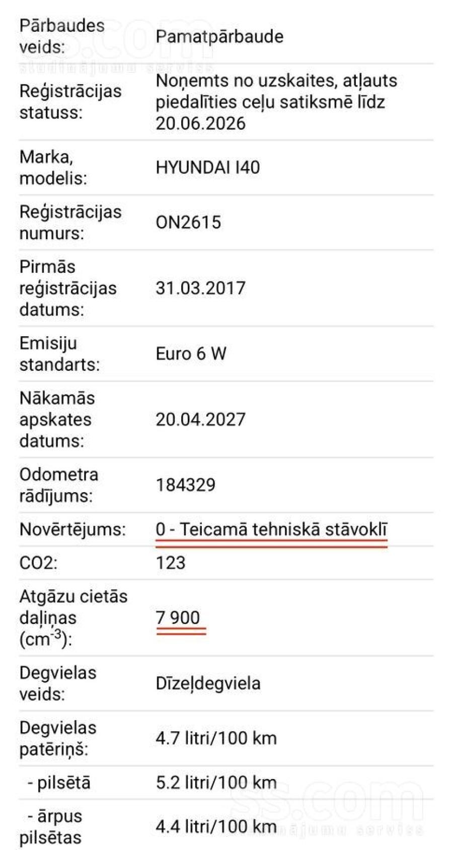 Grey Hyundai i40 2017 in Riga, with an engine capacity of 1.70 L and mileage of 187 thousand km for 7970 €, photo 34 on AUTOMOTO.COM.LV