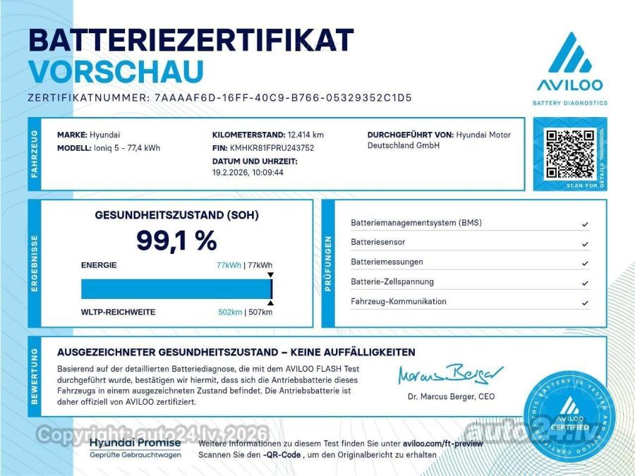 Черный Хендай Ioniq 5 2024 в Таллин, объемом двигателя 0.00 л и пробегом 14 тыс. км за 39990 €, фото 9 на AUTOMOTO.COM.LV
