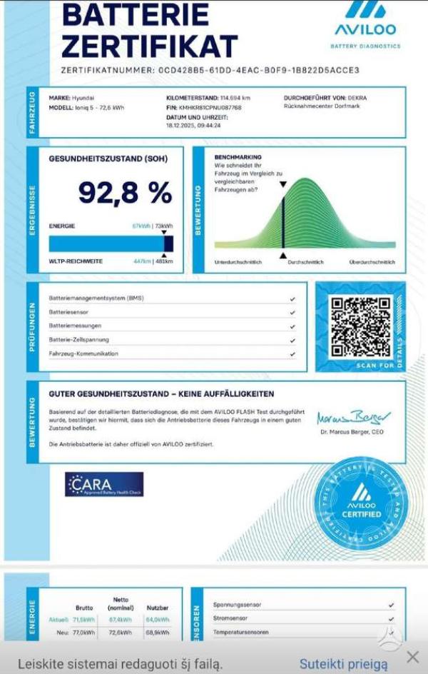 Серый Хендай Ioniq 5 2022 в Вильнюс, объемом двигателя 0.00 л и пробегом 115 тыс. км за 26900 €, фото 7 на AUTOMOTO.COM.LV