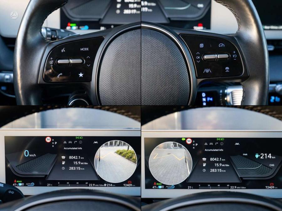 Grey Hyundai Ioniq 5 2022 in Vilnius, with an engine capacity of 0.00 L and mileage of 73 thousand km for 26350 €, photo 41 on AUTOMOTO.COM.LV