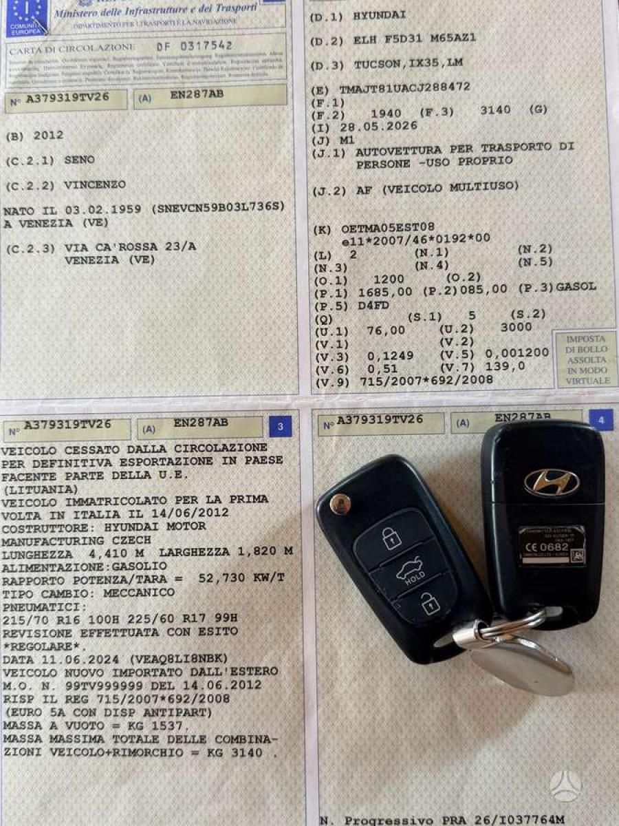 Grey Hyundai ix35 2012 in Panevezys, with an engine capacity of 1.70 L and mileage of 188 thousand km for 3250 €, photo 15 on AUTOMOTO.COM.LV