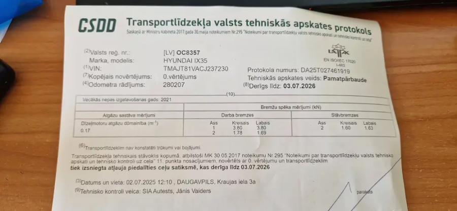 Белый Хендай их35 2012 в Даугавпилс, объемом двигателя 2.00 л и пробегом 280 тыс. км за 6650 €, фото 31 на AUTOMOTO.COM.LV