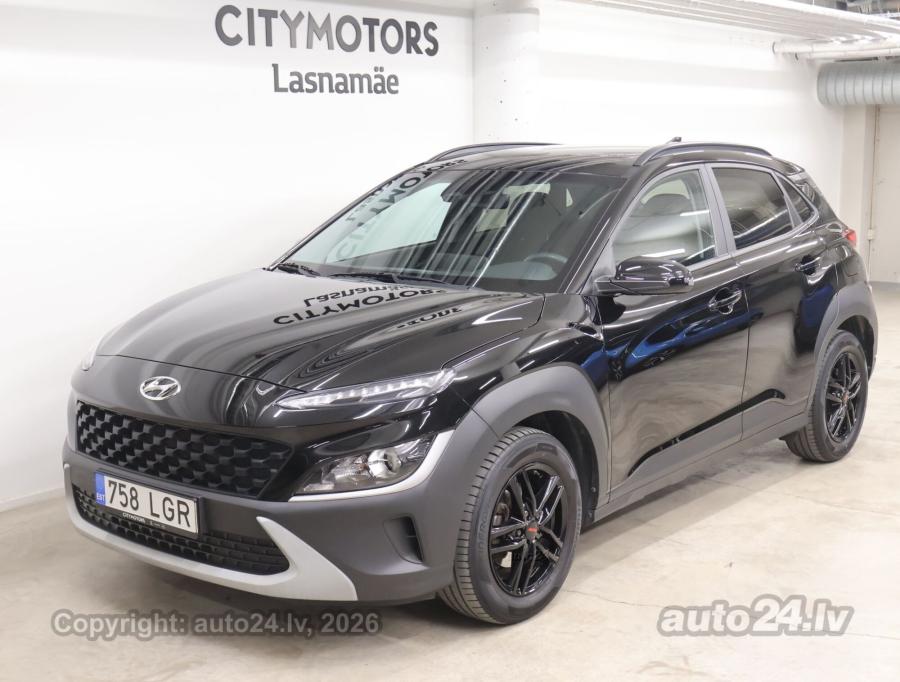 Black Hyundai Kona 2022 in Tallinn, with an engine capacity of 1.00 L and mileage of 36 thousand km for 14900 €, photo 1 on AUTOMOTO.COM.LV