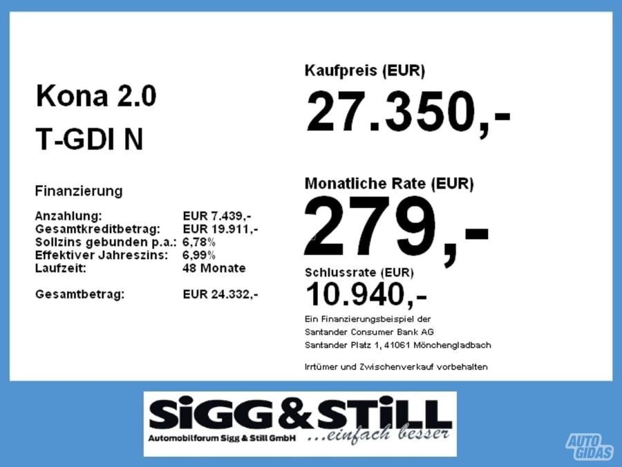 Blue Hyundai Kona 2021 in Kaunas, with an engine capacity of 2.00 L and mileage of 31 thousand km for 29971 €, photo 2 on AUTOMOTO.COM.LV
