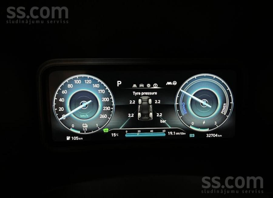 Blue Hyundai Kona 2022 in Riga, with an engine capacity of 1.00 L and mileage of 32 thousand km for 18450 €, photo 9 on AUTOMOTO.COM.LV