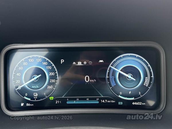 Blue Hyundai Kona 2023 in Tallinn, with an engine capacity of 0.00 L and mileage of 45 thousand km for 24900 €, photo 7 on AUTOMOTO.COM.LV