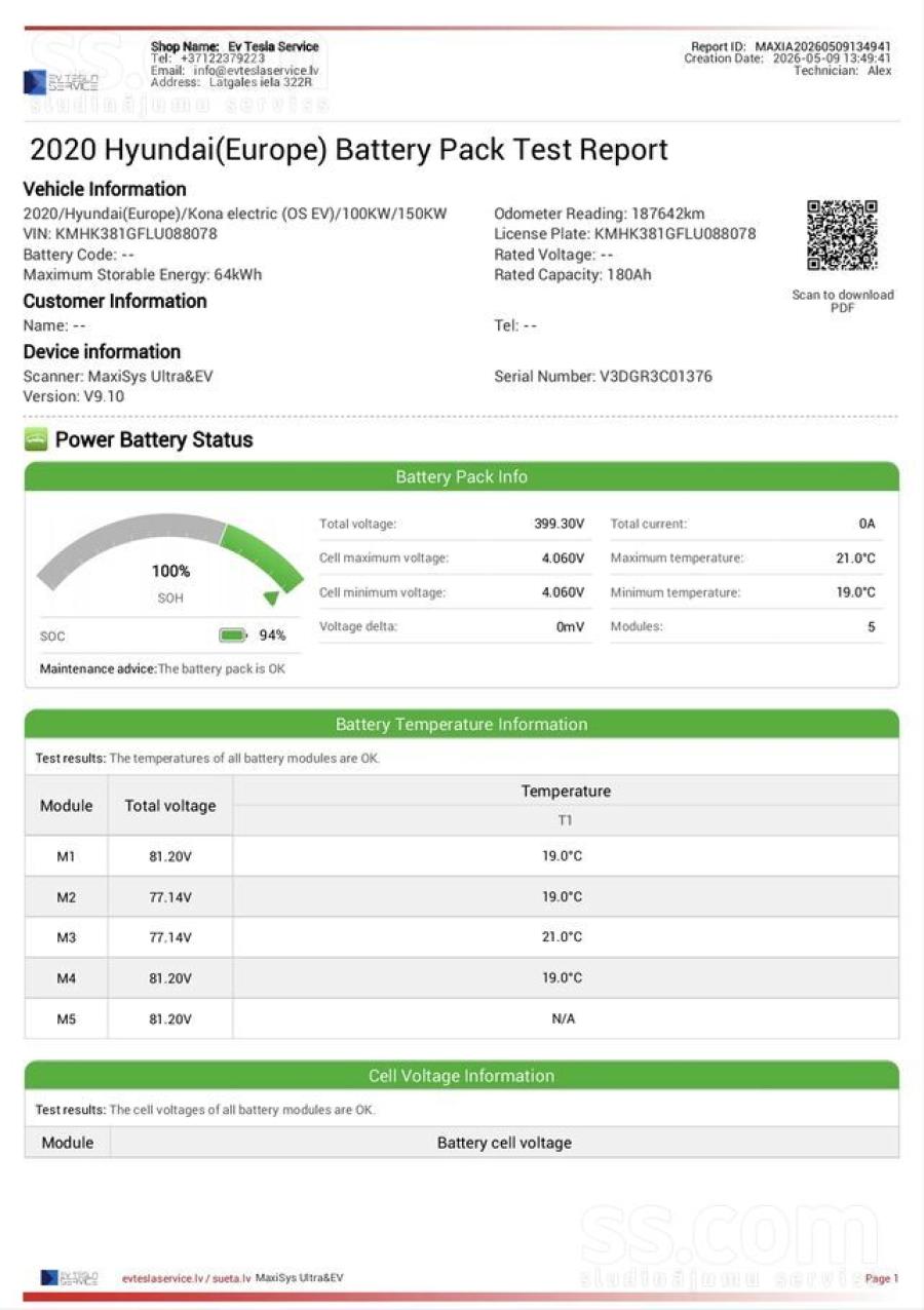Hyundai Kona 2020 in Riga, with an engine capacity of 0.00 L and mileage of 159 thousand km for 15800 €, photo 29 on AUTOMOTO.COM.LV