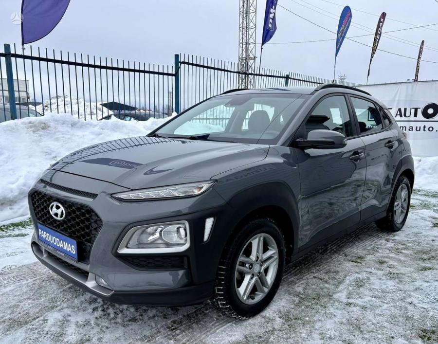 Grey Hyundai Kona 2019 in Panevezys, with an engine capacity of 1.60 L and mileage of 116 thousand km for 9950 €, photo 1 on AUTOMOTO.COM.LV
