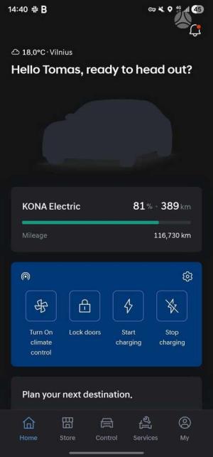 Grey Hyundai Kona 2021 in Vilnius, with an engine capacity of 0.00 L and mileage of 117 thousand km for 19999 €, photo 15 on AUTOMOTO.COM.LV