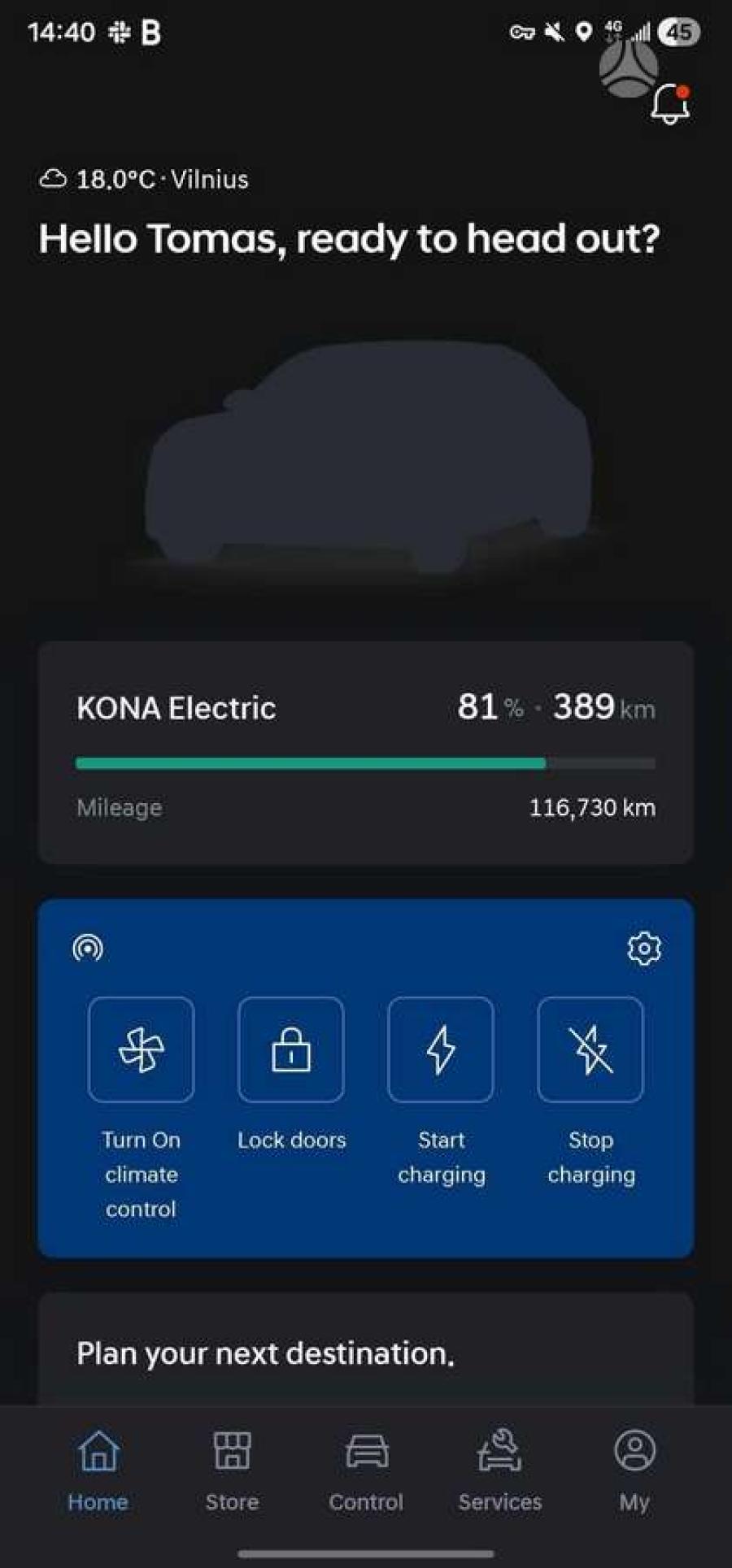 Grey Hyundai Kona 2021 in Vilnius, with an engine capacity of 0.00 L and mileage of 117 thousand km for 19999 €, photo 15 on AUTOMOTO.COM.LV