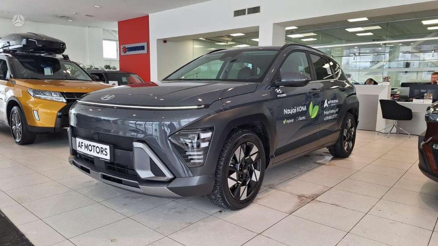 Pelēks Hyundai Kona 2024 Kauņa, ar dzinēja tilpumu 1.58 L un nobraukumu 7 tūkst. km par 29999 €, foto 1 vietnē AUTOMOTO.COM.LV