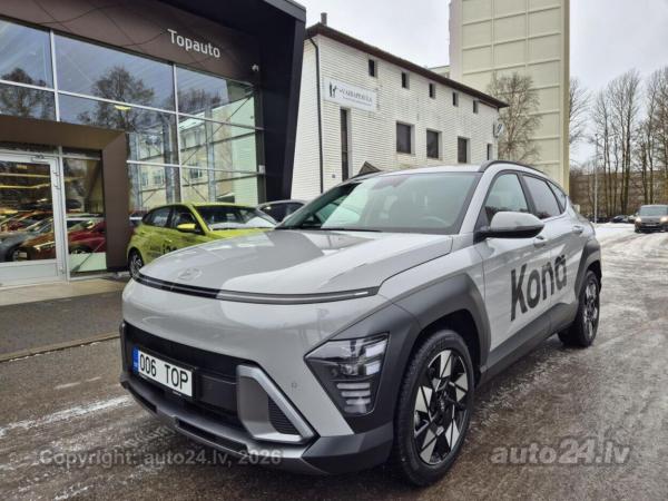 Grey Hyundai Kona 2024 in Tartu, with an engine capacity of 1.60 L and mileage of 22 thousand km for 29700 €, photo 1 on AUTOMOTO.COM.LV