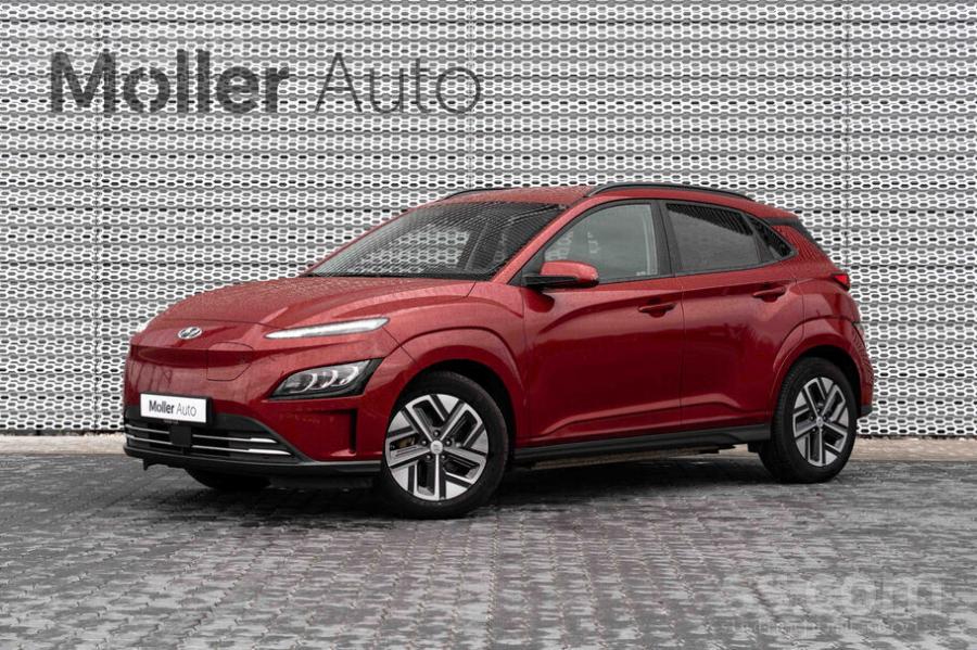 Red Hyundai Kona 2021 in Riga, with an engine capacity of 0.00 L and mileage of 35 thousand km for 25800 €, photo 1 on AUTOMOTO.COM.LV