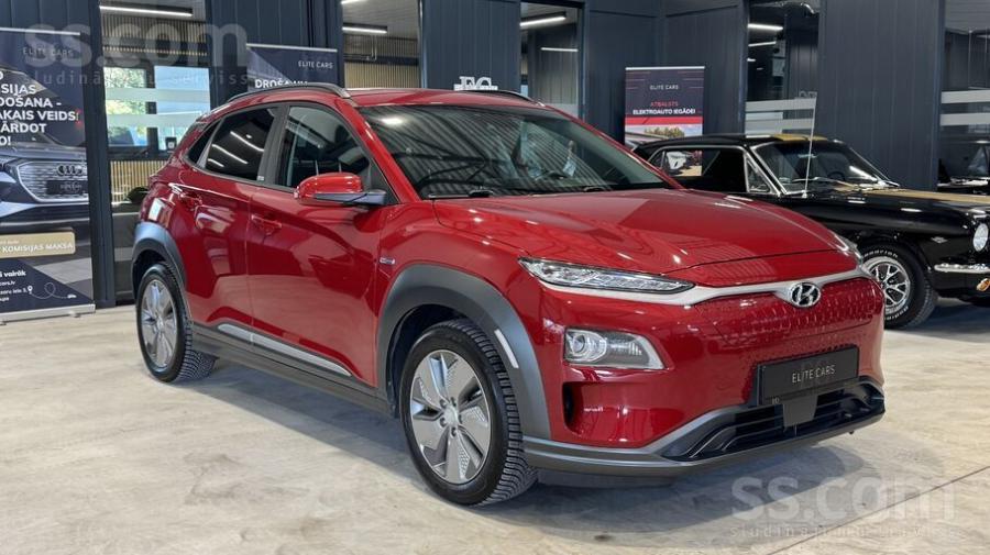 Red Hyundai Kona 2021 in Riga, with an engine capacity of 0.00 L and mileage of 77 thousand km for 21990 €, photo 1 on AUTOMOTO.COM.LV